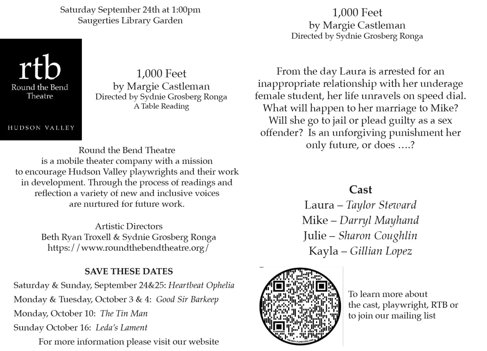 2022 Readings - Round The Bend Theatre