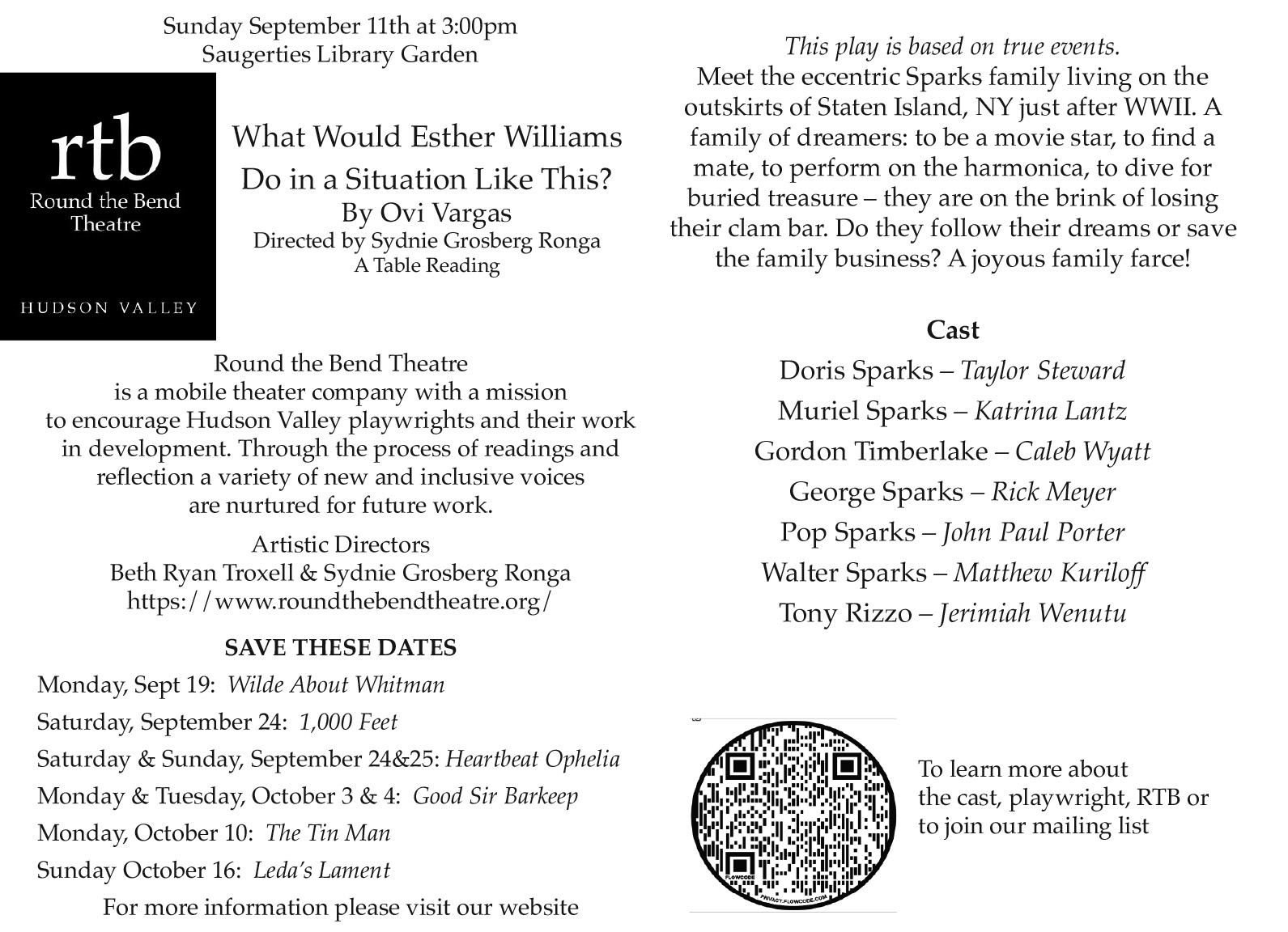 2022 Readings - Round The Bend Theatre