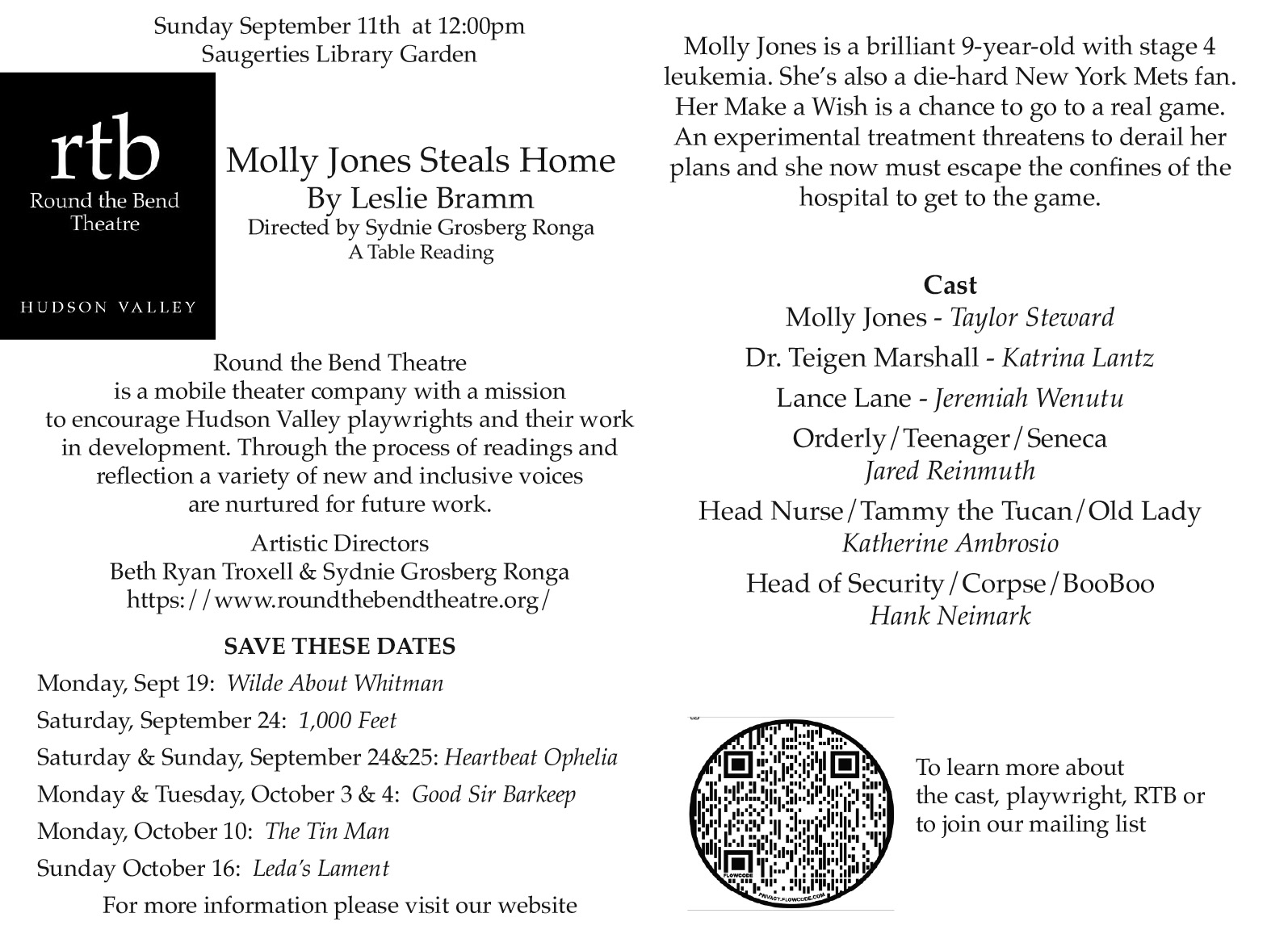 2022 Readings - Round The Bend Theatre