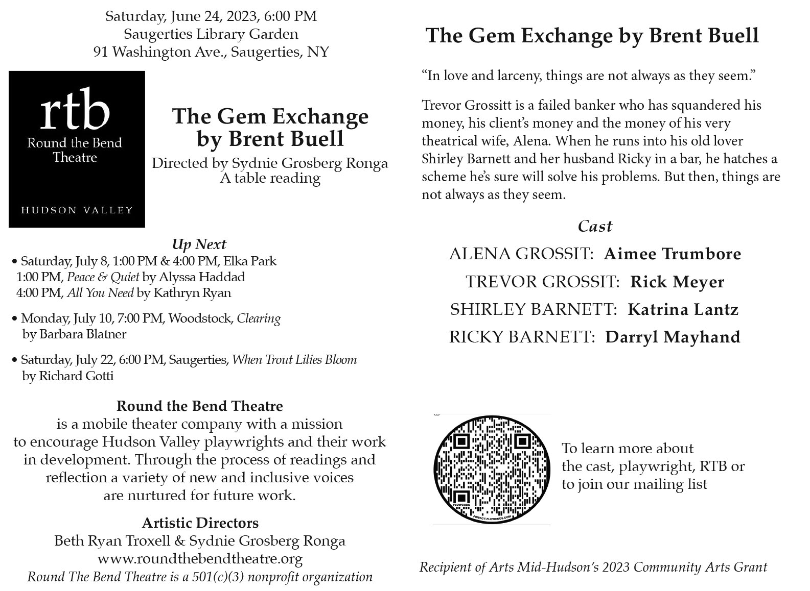 Past Readings - Round The Bend Theatre