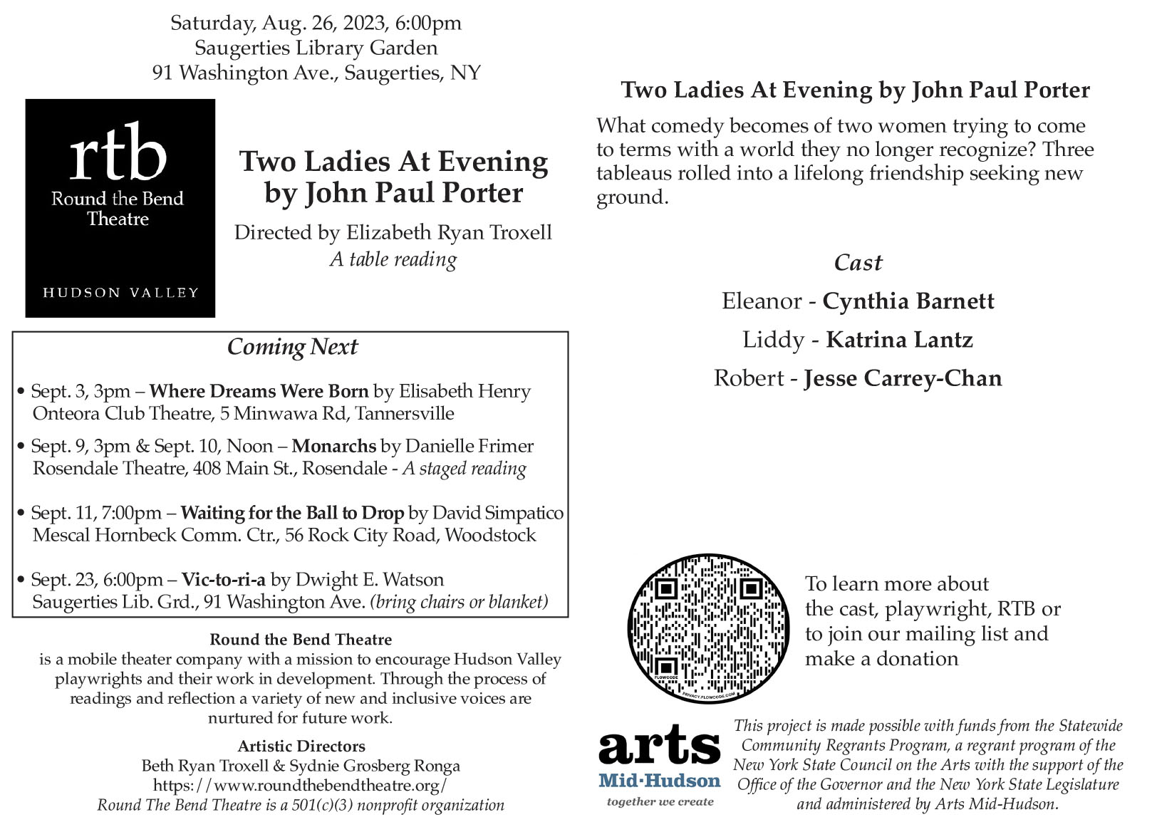 2023 Readings - Round The Bend Theatre