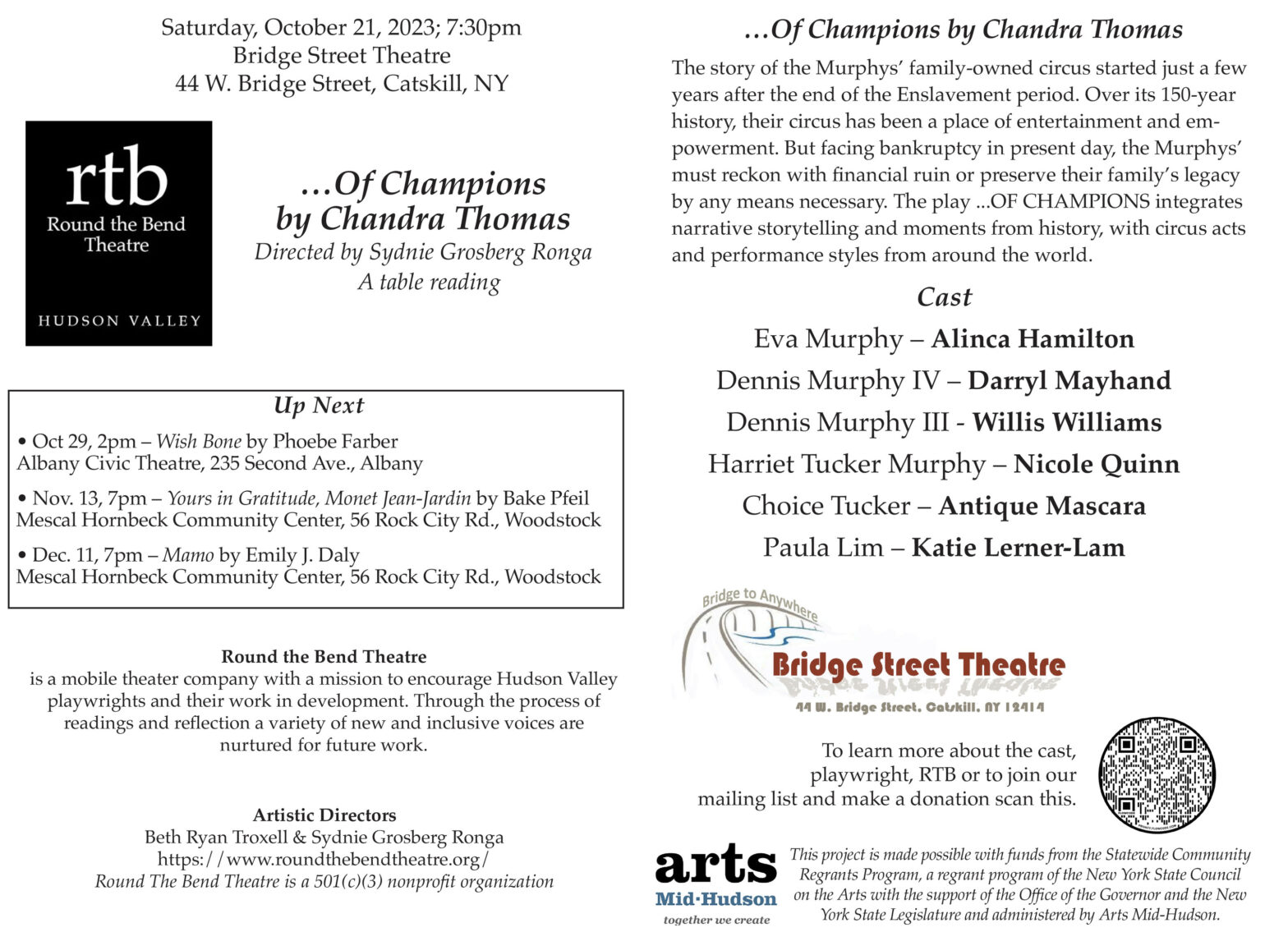 2023 Readings - Round The Bend Theatre