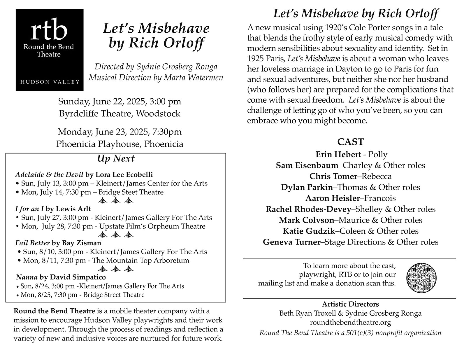 Past Readings - Round The Bend Theatre